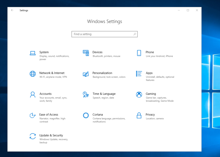 Windows 10 Settings Shortcut